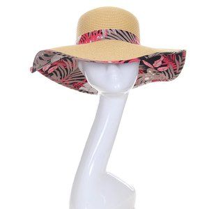 C.C | Accessories | Cc Tropical Pattern Print Wide Brim Paper Sun Hat ...